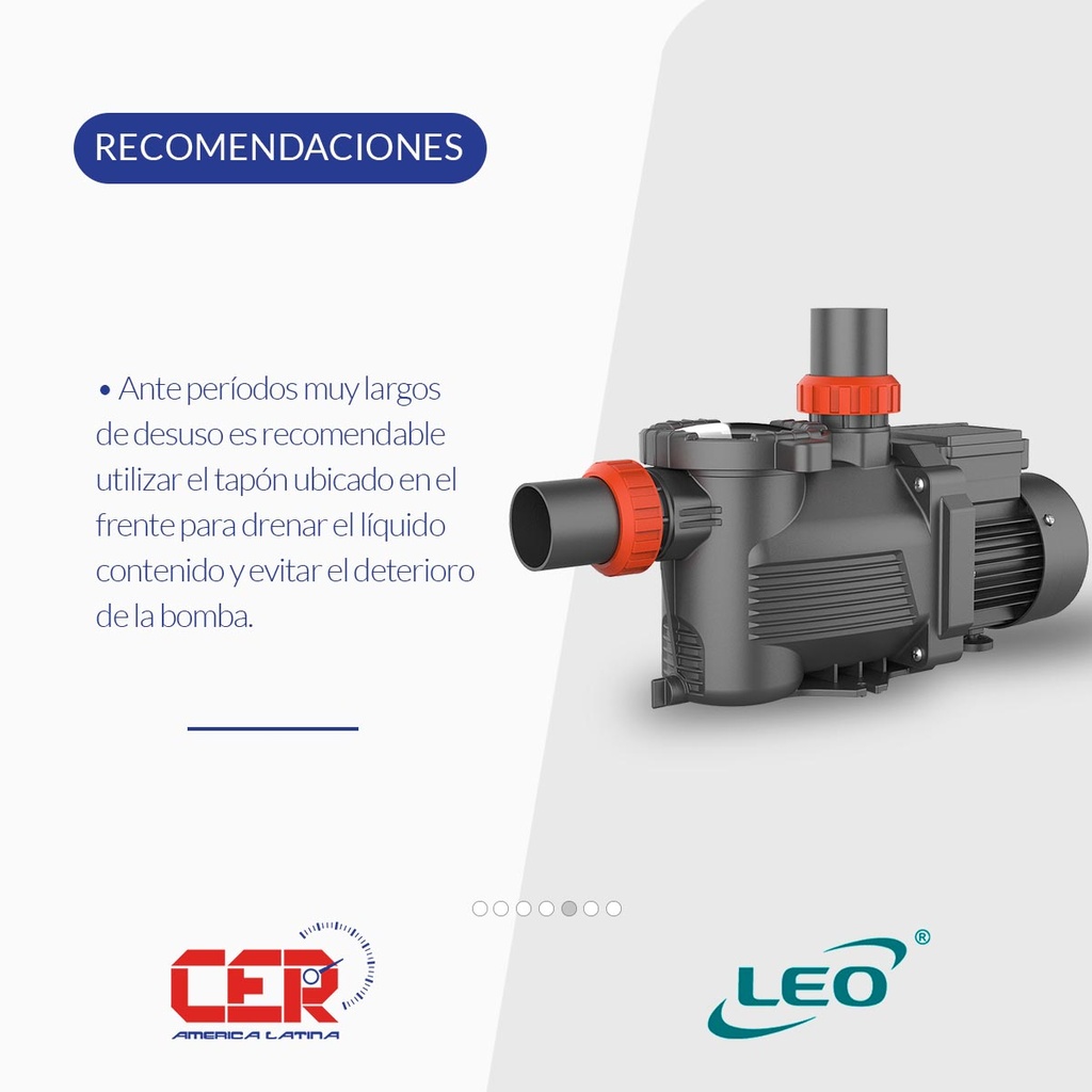 BOMBA AUTOCEBANTE LEO MODELO XKP556 - PISCINAS HASTA 80.000 LTS - 220V | CER AMERICA