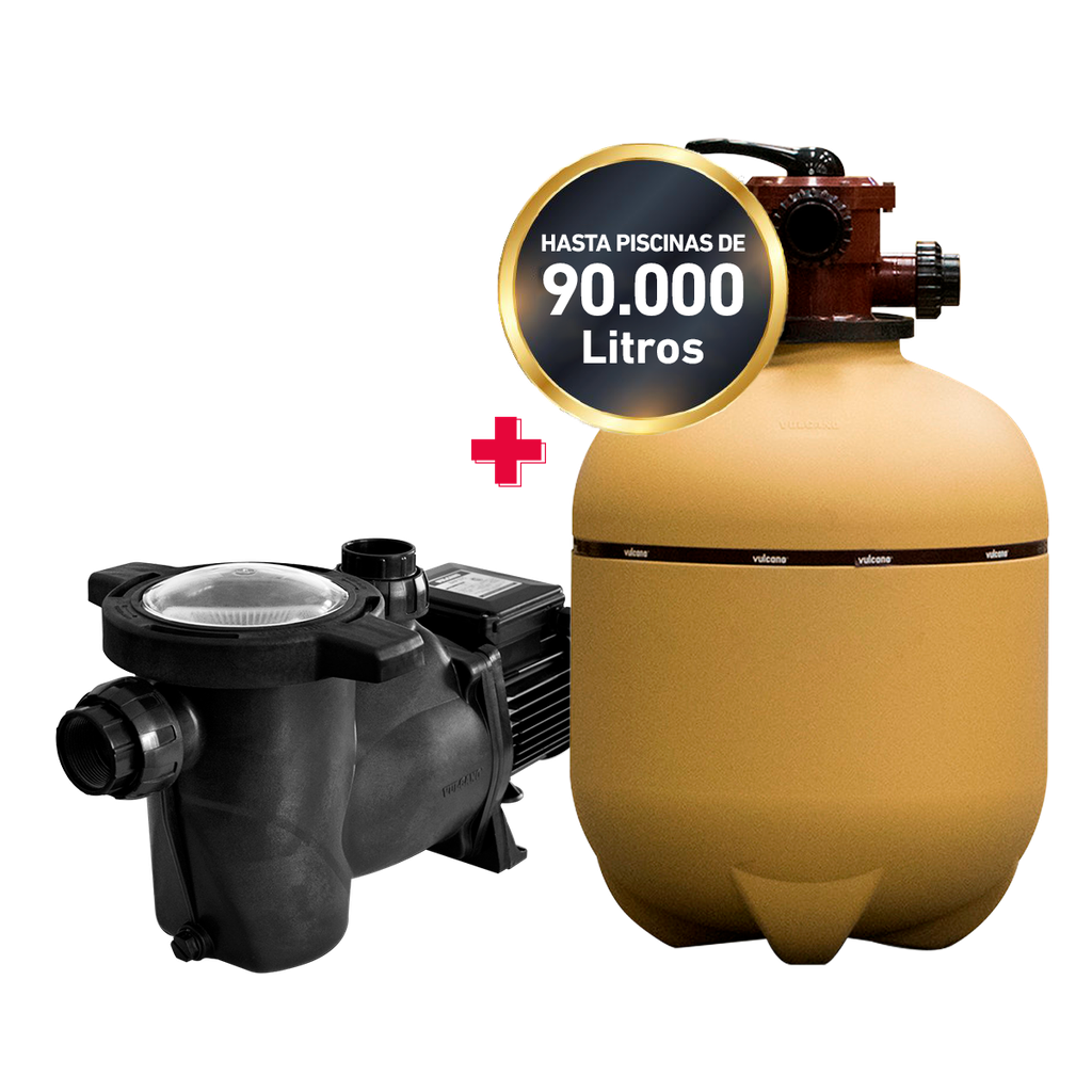 COMBO VULCANO FILTRO VC-50 + BOMBA BAP 075 - PISCINAS HASTA 90.000 LTS ...